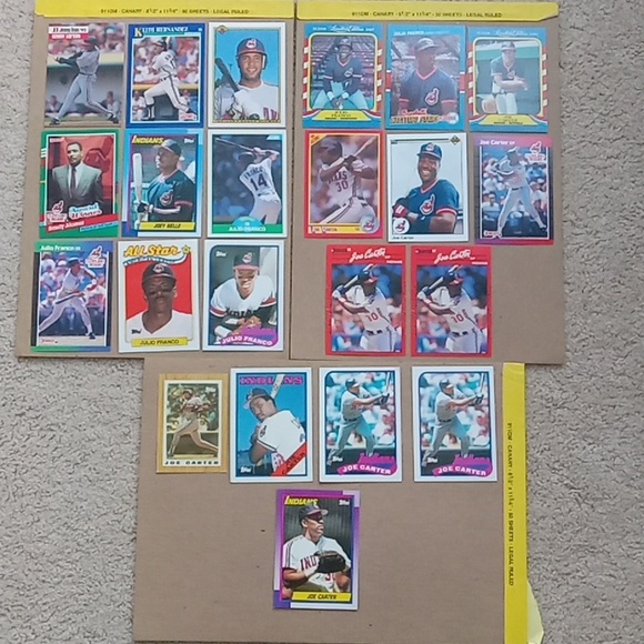 Toys | Lot Of 22 Cleveland Indians Baseball Cards Carter Franco Belle ...